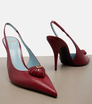 Valentino Garavani Cour Royal Leather Slingback Pumps - Red
