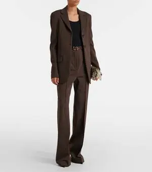 Sportmax Belted Crepe Straight-leg Pants