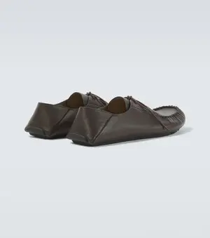 Loewe Rambla Leather Boat Shoes - Brown