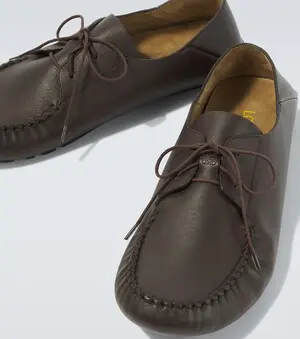 Loewe Rambla Leather Boat Shoes - Brown