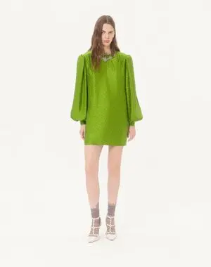 Valentino Garavani Silk-linen Jacquard Top