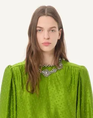 Valentino Garavani Silk-linen Jacquard Top