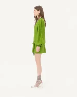 Valentino Garavani Silk-linen Jacquard Top