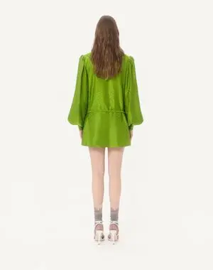Valentino Garavani Silk-linen Jacquard Top