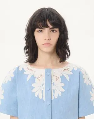 Valentino Garavani Light Blue Embroidered Shirt