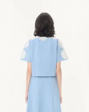 Valentino Garavani Light Blue Embroidered Shirt