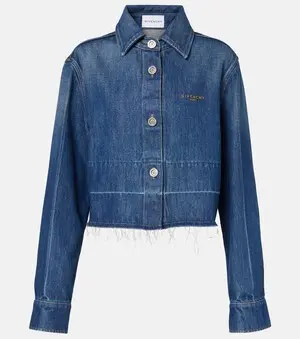 Givenchy Cropped Denim Shirt With Raw Hem