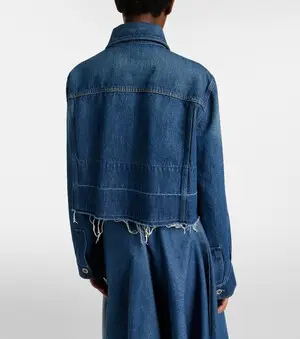 Givenchy Cropped Denim Shirt With Raw Hem