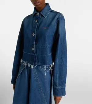 Givenchy Cropped Denim Shirt With Raw Hem