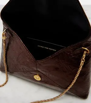 Dries Van Noten Metallic Leather Clutch