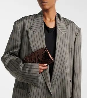 Dries Van Noten Metallic Leather Clutch