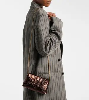 Dries Van Noten Metallic Leather Clutch
