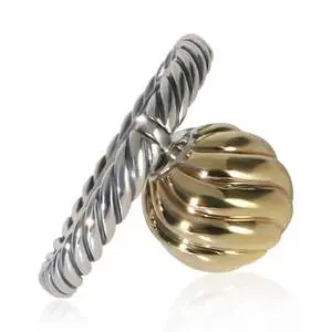 David Yurman Yellow Gold & Sterling Silver Sculpted Ball Ring