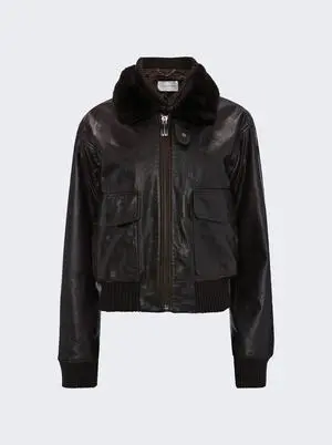 Victoria Beckham Aviator Jacket Dark Earth - Brown