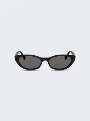 Fendi Shiny Acetate Cat-eye Sunglasses With Gold Ff Motif - Black