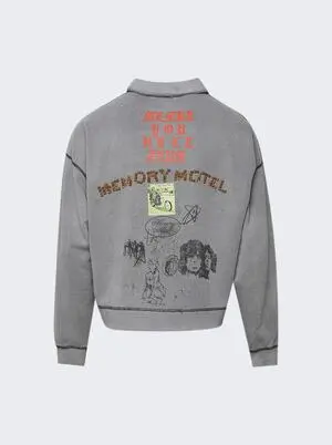 PALY Oversized Quarter-zip Sweatshirt With Distressed Details