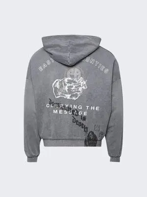 PALY Zip Up Distressed Hoodie