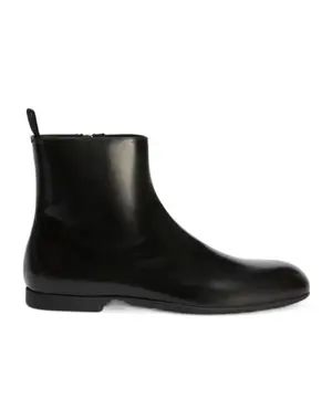 JIL SANDER Leather Ankle Boots - Black