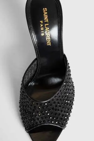 Saint Laurent Embellished Pointed Toe High Heel Sandals