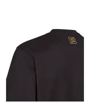 Fendi Logo Glittered Crewneck T-shirt