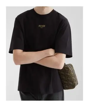 Fendi Logo Glittered Crewneck T-shirt