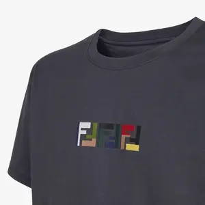 Fendi Logo Embroidered Crewneck T-shirt