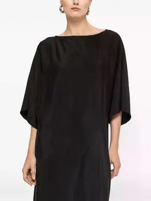 NISSA Viscose And Silk Midi Dress