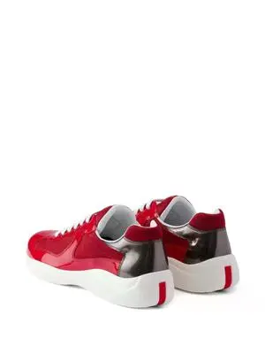 Prada America's Cup Sneakers In Patent Leather And Technical Fabric