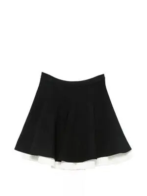Sandro Pleated Hem Knitted Mini Skirt - Black