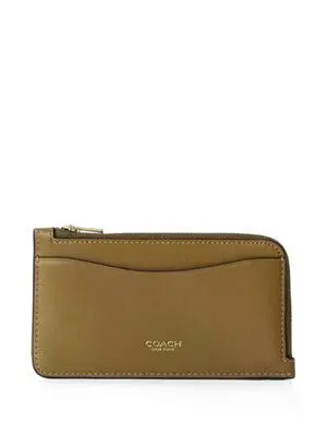 COACH Smooth Leather Zip-around Cardholder - Neutrals