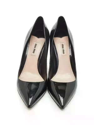Miu Miu Patent Glitter Embellished Pointed-toe Pumps