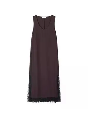 Stylein Lace-trim Sleeveless Maxi Dress - Brown