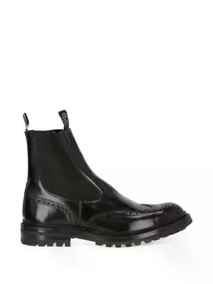 Todd Snyder Brogue Detail Leather Chelsea Boots - Black
