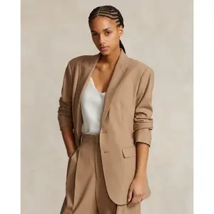 Ralph Lauren Single-breasted Stretch Wool Blazer - Camel