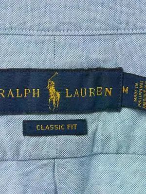 Ralph Lauren Classic Logo-embroidered Button-down Cotton Shirt - Blue