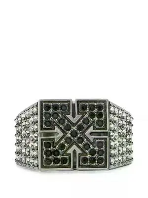 Off-White Embellished Arrow Ring
