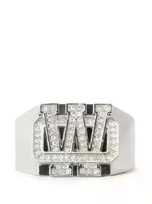 Off-White Embellished Arrow Ring