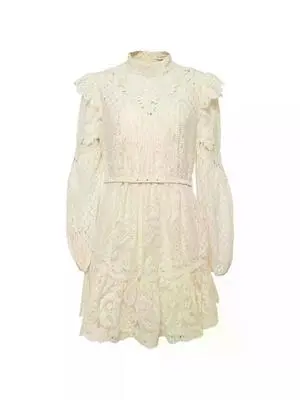 Zimmermann Long-sleeve Mini Dress - Neutrals