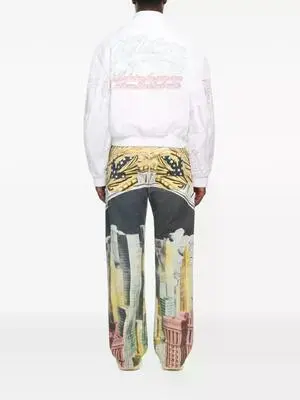 Off-White Skyline Embroidered Cropped Bomber Jacket