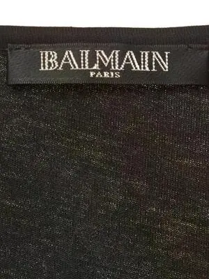 Balmain Logo Print Button Detail Tank Top