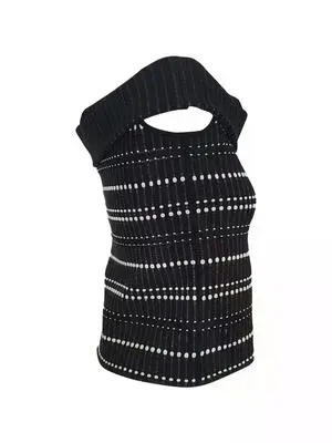 Alexander McQueen Bouclé-knit Off-shoulder Crop Top