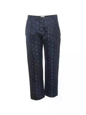 ARMANI Jacquard Straight-fit Trousers - Blue