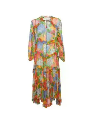 Zimmermann Floral-print Ruffled Maxi Dress - Orange