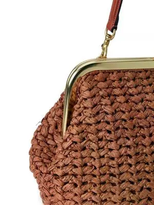COACH Woven Construction Frame Clutch Bag