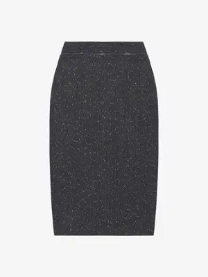 Alexander McQueen Flecked Pinstripe Slashed Zip Pencil Skirt