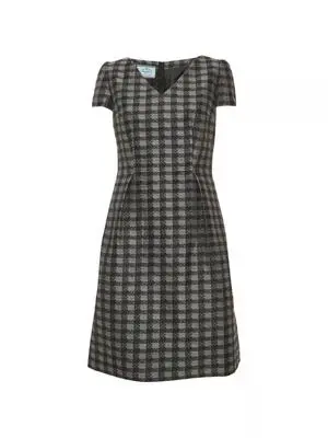 Prada Checked Midi Dress - Black
