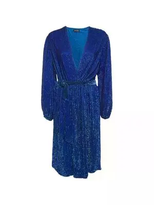 Retrofete Gabrielle Sequin Wrap Midi Dress - Blue