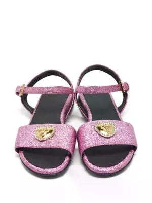 Versace Medusa Crystal Embellished Slingback Sandals