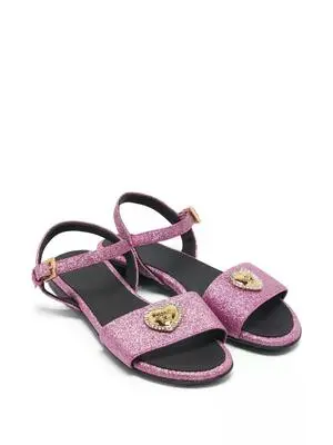 Versace Medusa Crystal Embellished Slingback Sandals
