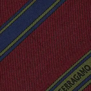 FERRAGAMO Bordeaux/red Regimental Jacquard Tie